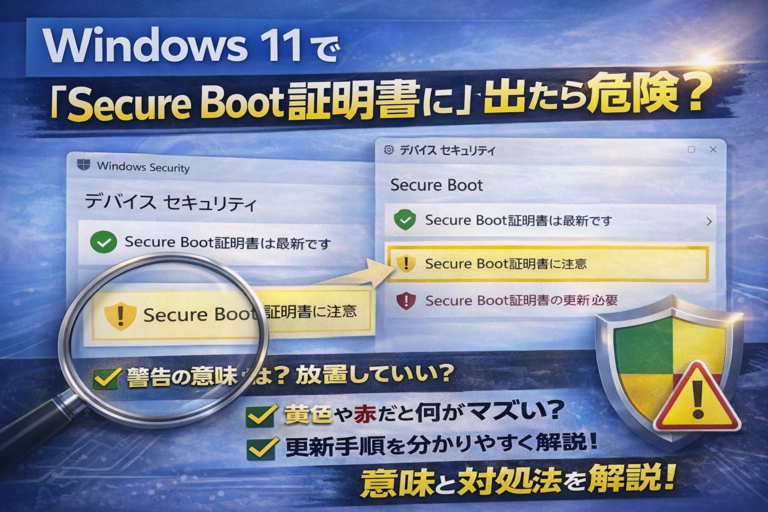 Windows 11で「Secure Boot証明書に注意」と出たら危険？意味と対処法を解説 - 社内SEのトラブル対応
